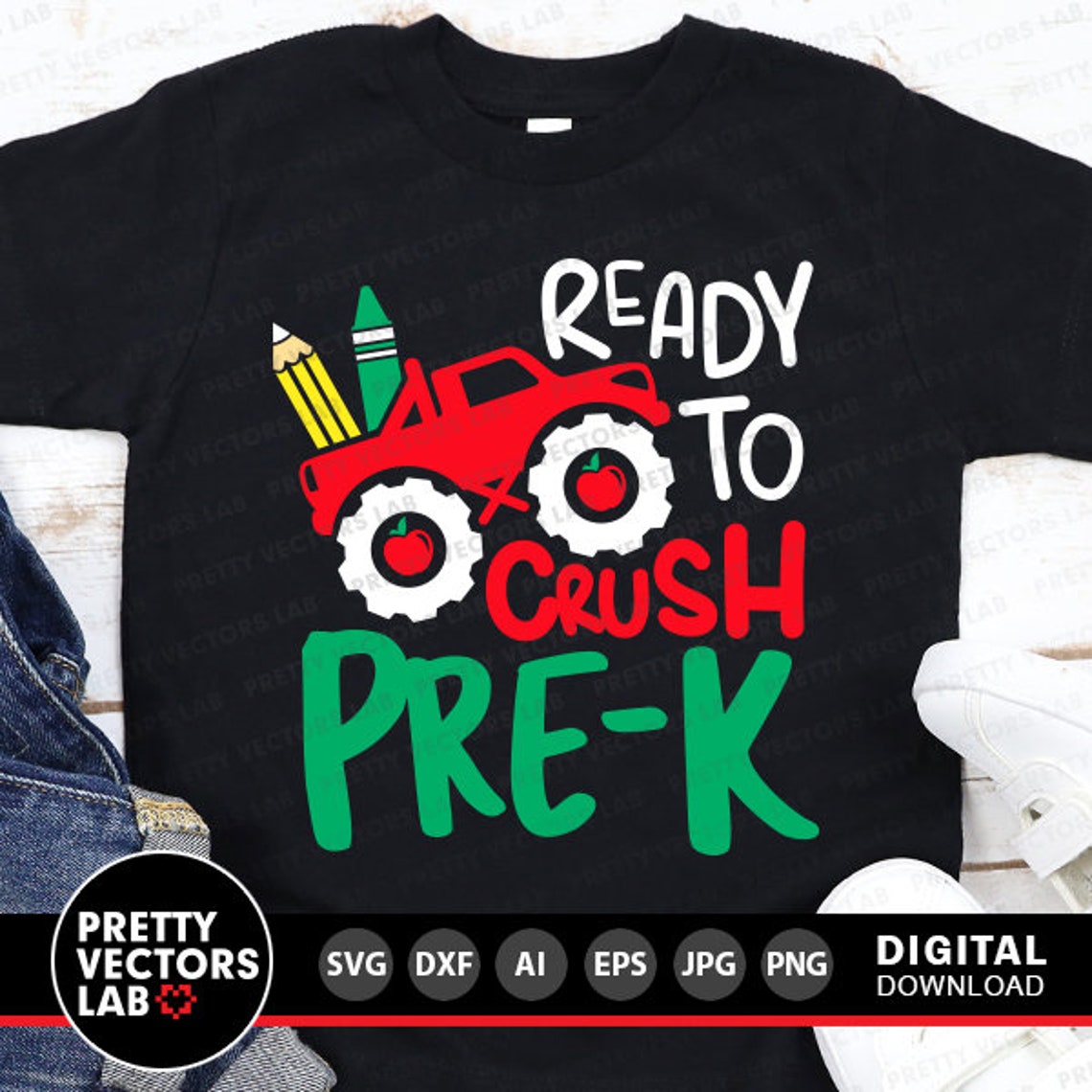 Ready to Crush Pre-k Svg, Back to School Cut Files, Preschool Svg ...