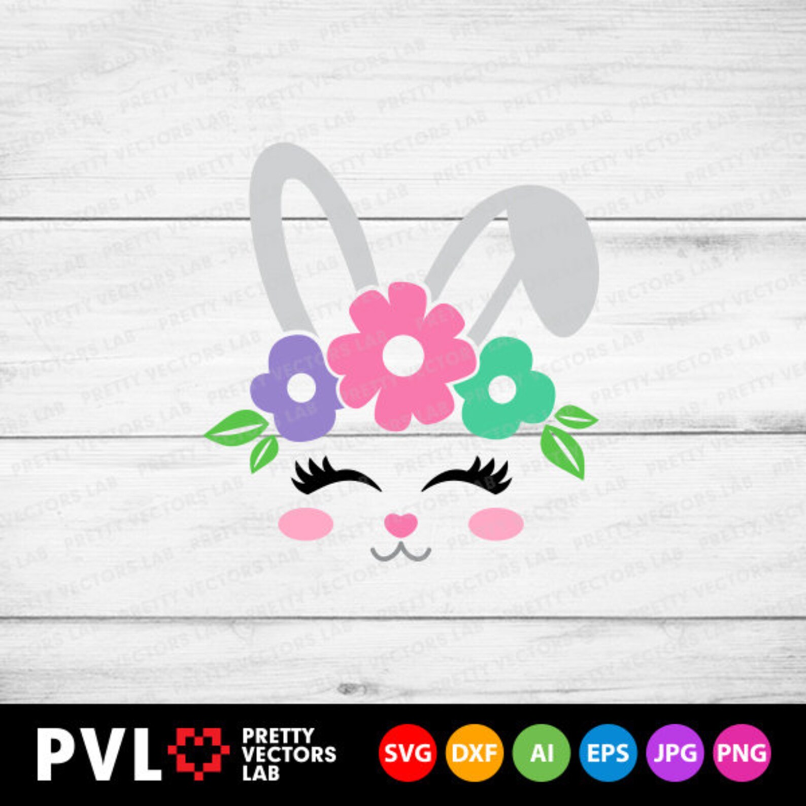 Bunny Svg Easter Svg Girl Bunny Face Svg Dxf Eps Png - Etsy