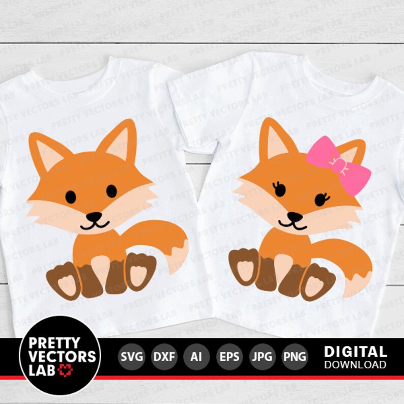 Fox Svg Boy and Girl Fox Svg Fox Cut Files Woodland Animal - Etsy