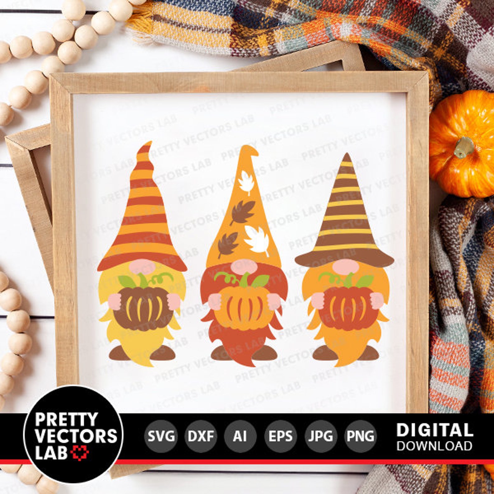 Fall Gnomes Svg Autumn Gnomes Svg Gnome With Pumpkin Cut - Etsy
