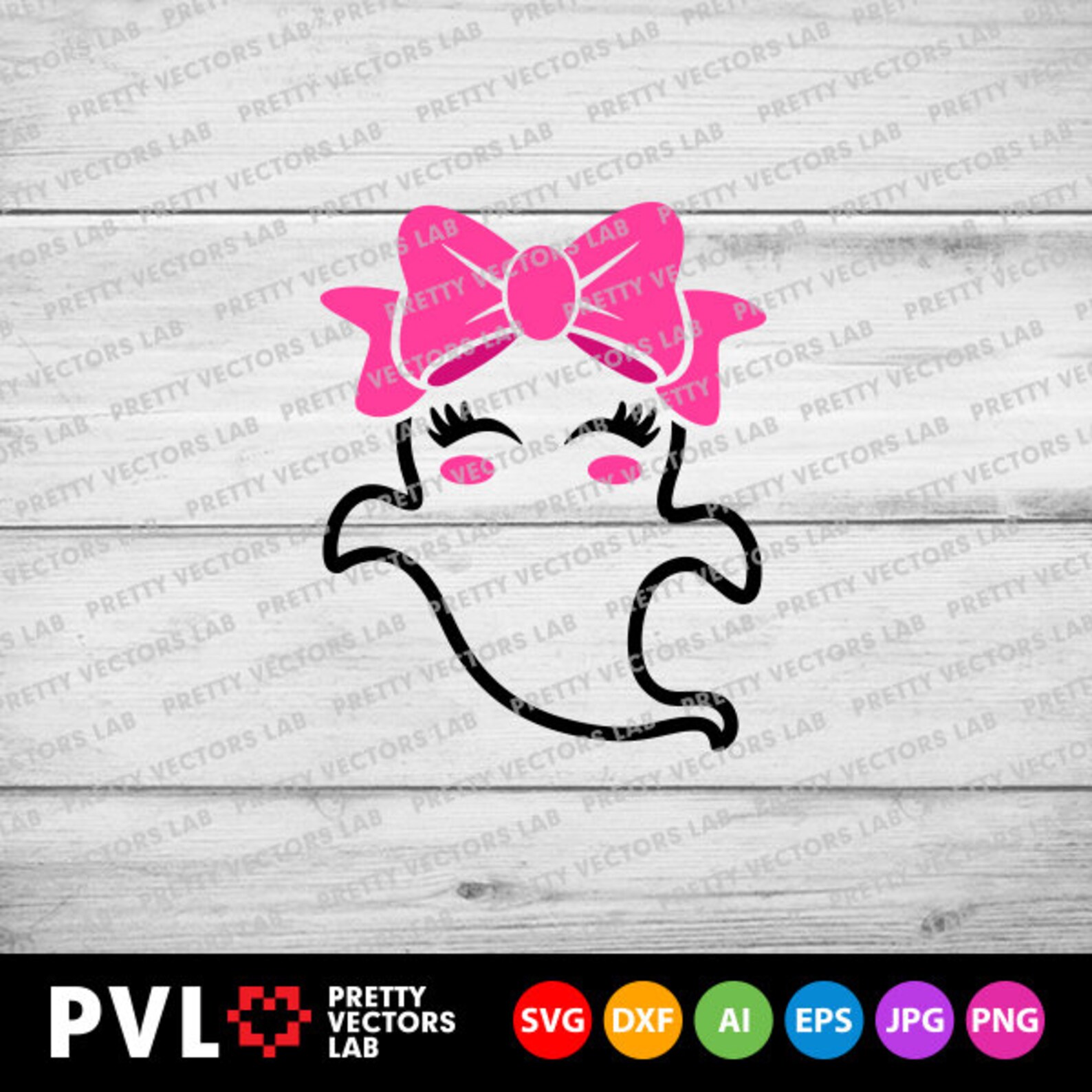 Girl Ghost Svg Halloween Svg Cute Ghost with Bow Svg Girls | Etsy