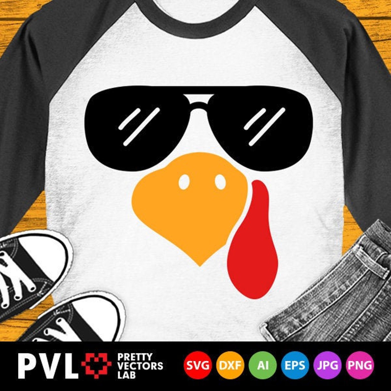Turkey Face Svg Cool Turkey Svg Boys Thanksgiving Svg Dxf | Etsy
