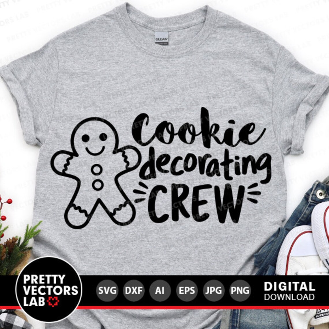 Christmas Svg, Cookie Decorating Crew Svg, Gingerbread Man Svg Dxf Eps ...