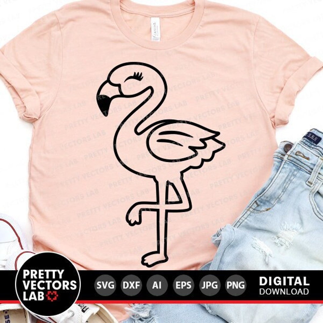 Flamingo Svg, Flamingo Outline Cut File, Summer Svg Dxf Eps Png ...
