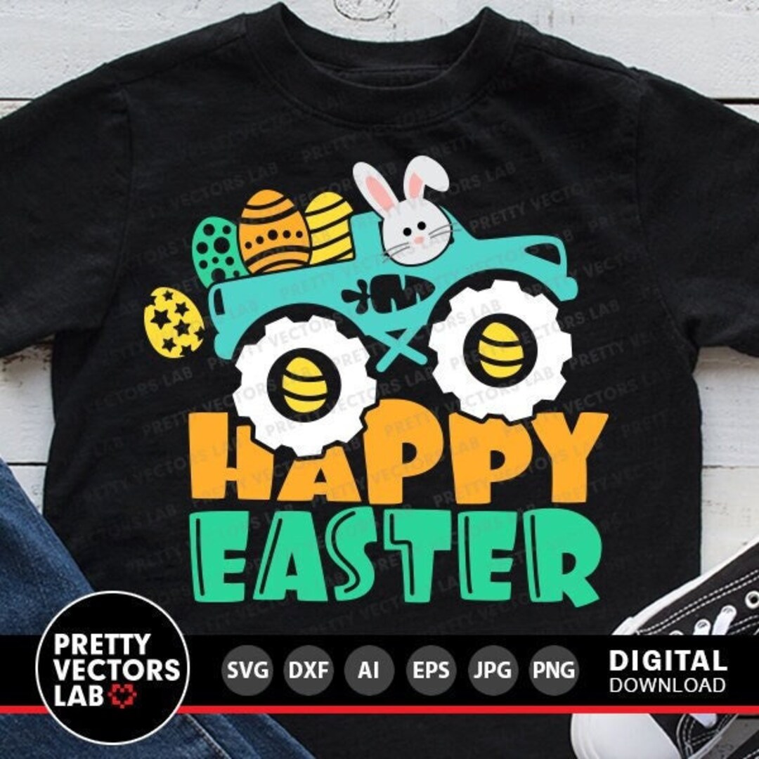Easter Monster Truck Svg, Happy Easter Svg, Boys Truck With Bunny Svg ...