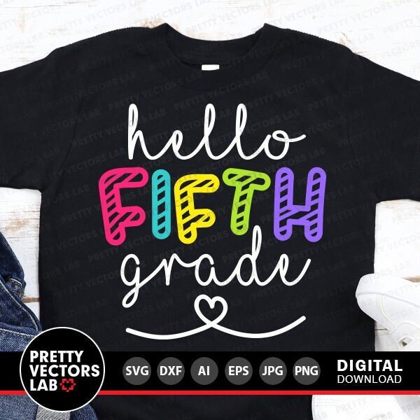 Hello Fifth Grade Svg Back to School Svg 5th Grade Svg - Etsy