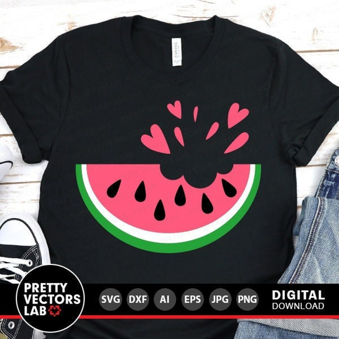 Watermelon Svg Summer Cut Files Watermelon With Bite Taken - Etsy