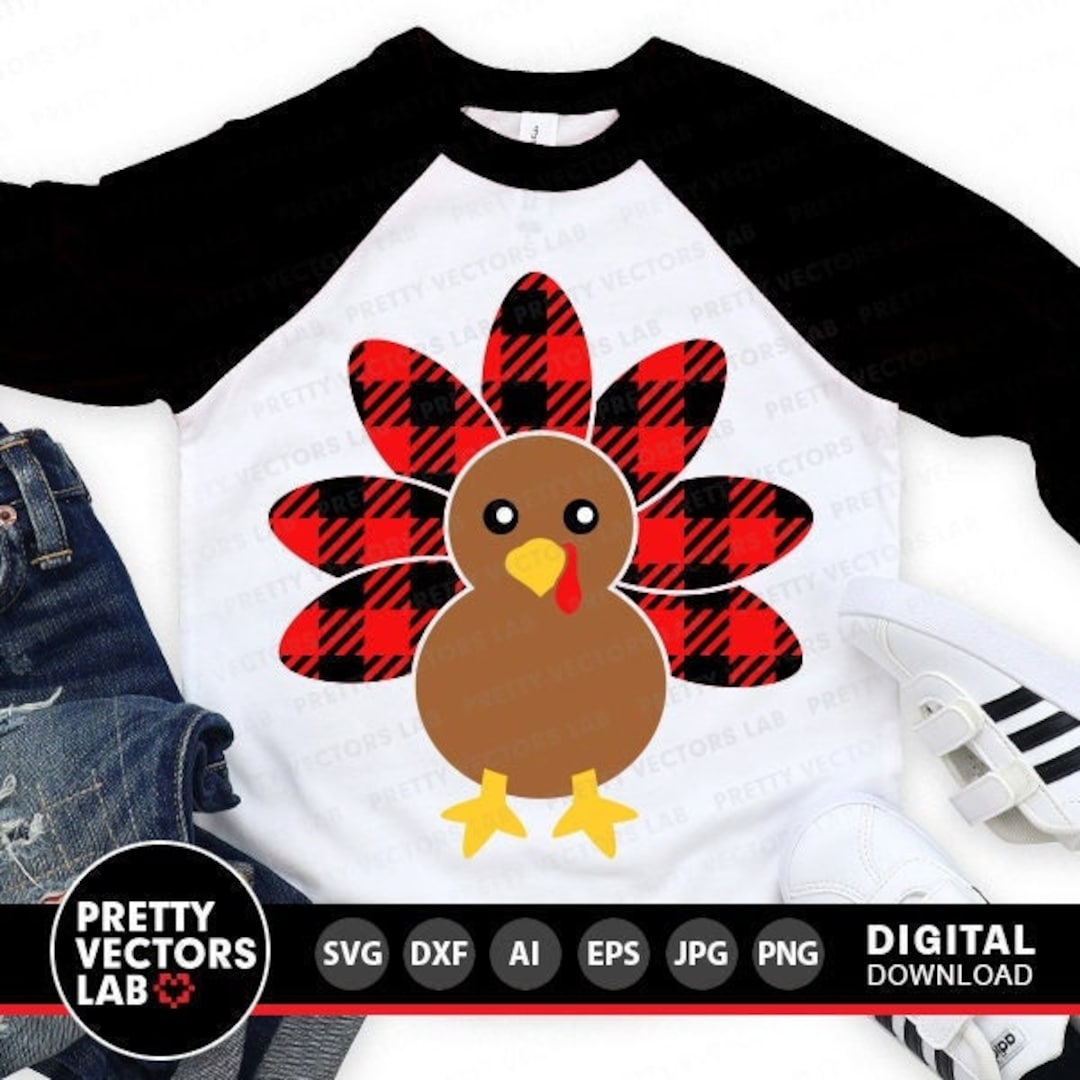 Buffalo Plaid Turkey Svg Thankful Turkey Svg Thanksgiving - Etsy