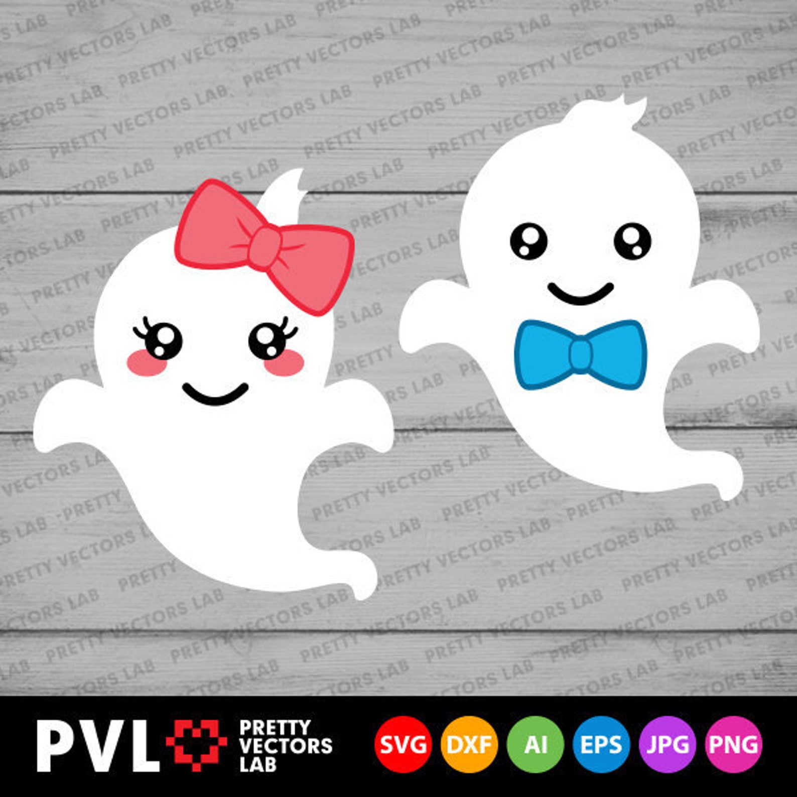 Halloween Svg Cute Ghosts Svg Little Ghost With Bow Svg Boy | Etsy