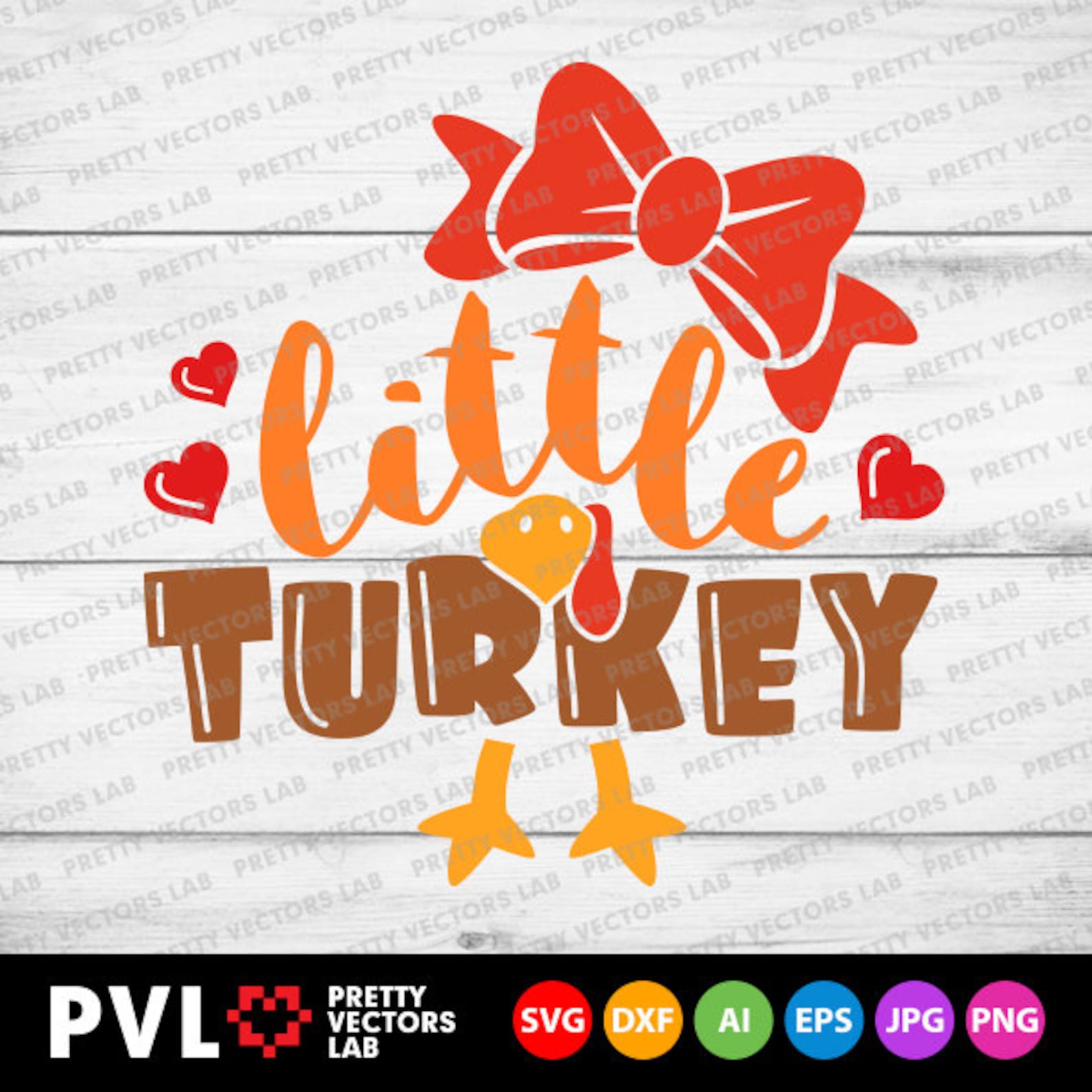 Little Turkey Svg Girls Thanksgiving Svg Dxf Eps Png Girl | Etsy