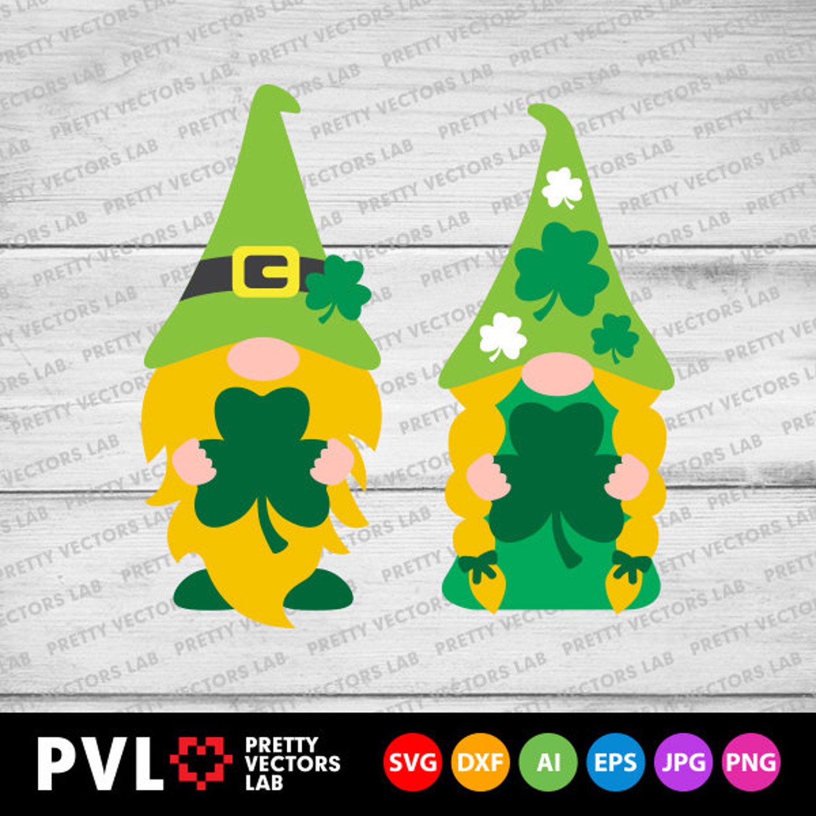 Irish Gnomes Couple Svg St. Patrick's Day Svg Dxf Eps | Etsy