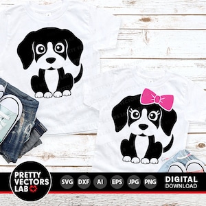 Dogs Svg, Cute Puppy Svg, Girl Boy Dog Svg, Dxf, Eps, Png, Puppy With ...
