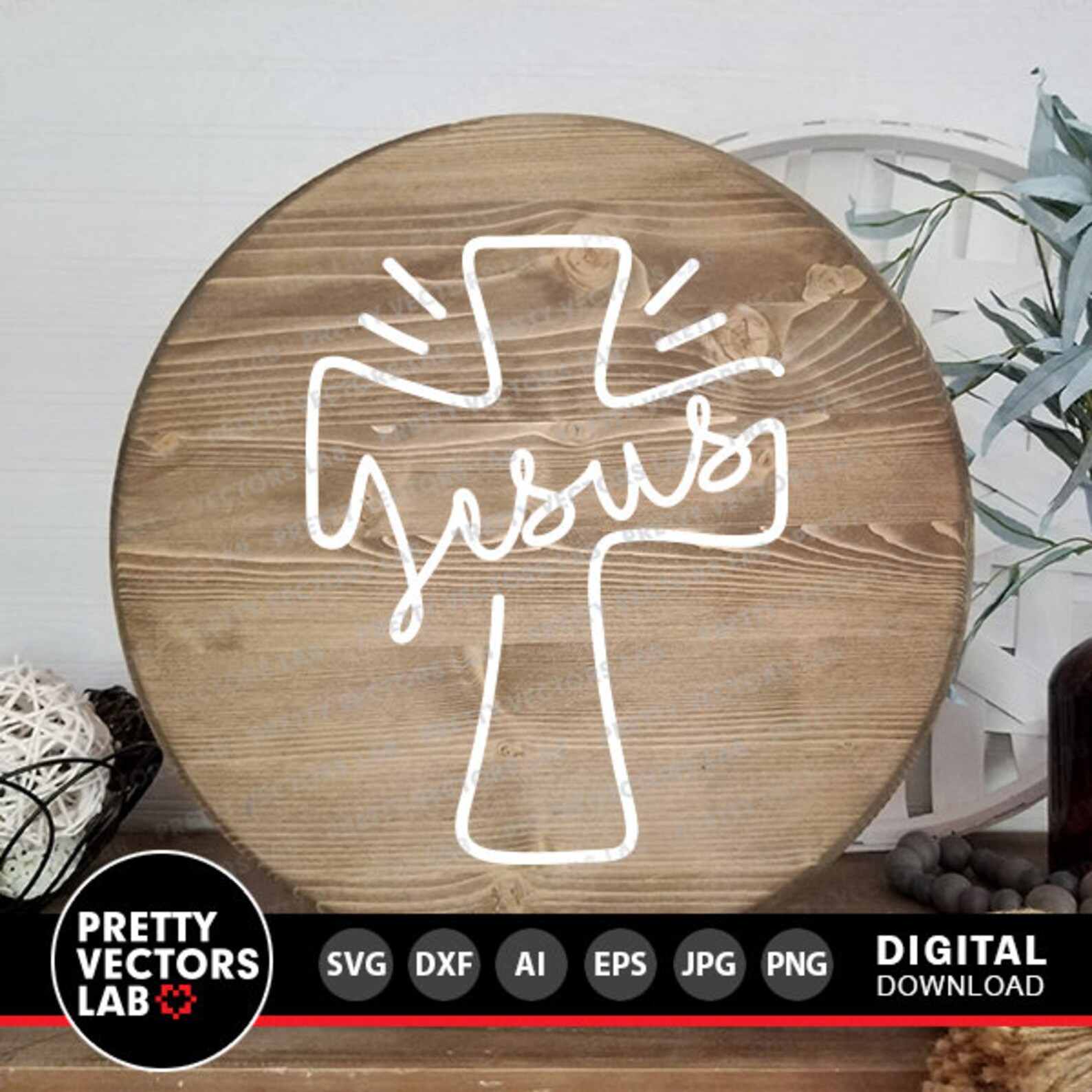 Jesus Cross Svg Cross Svg Jesus Svg Dxf Eps Png Easter Cut - Etsy