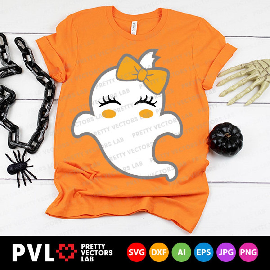 Halloween Svg Girl Ghost Svg Cute Ghost With Bow Svg Girls | Etsy
