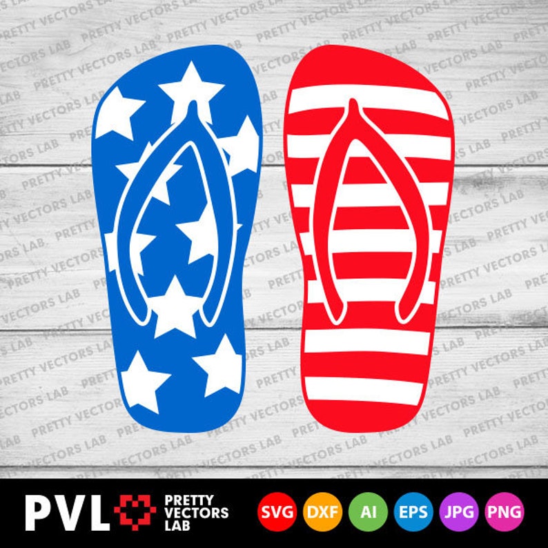 American Flag Flip Flops Svg 4th of July Svg Patriotic Clip | Etsy