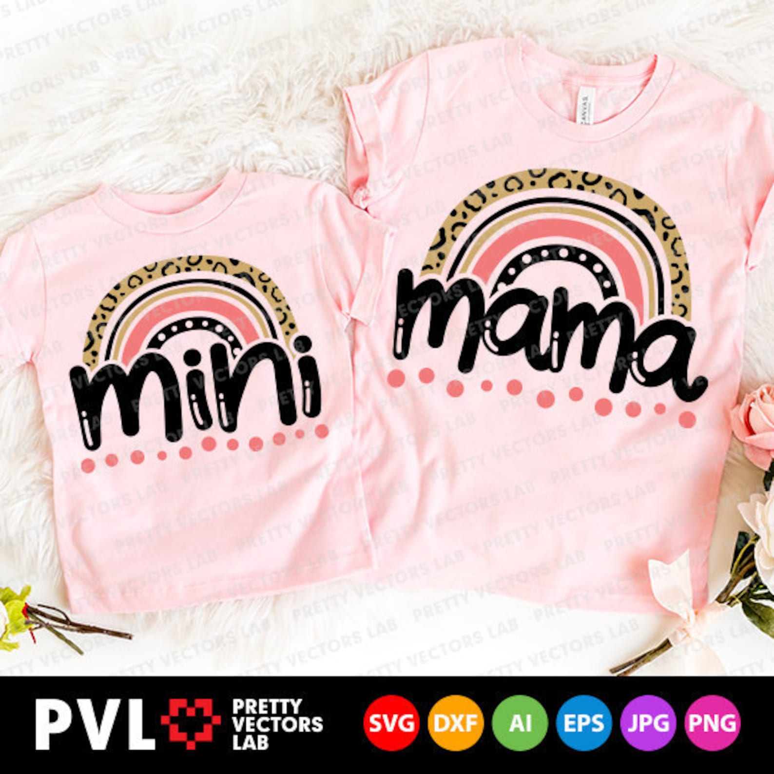 Mama & Mini Svg Rainbow Svg Mama Svg Mini Cut Files - Etsy