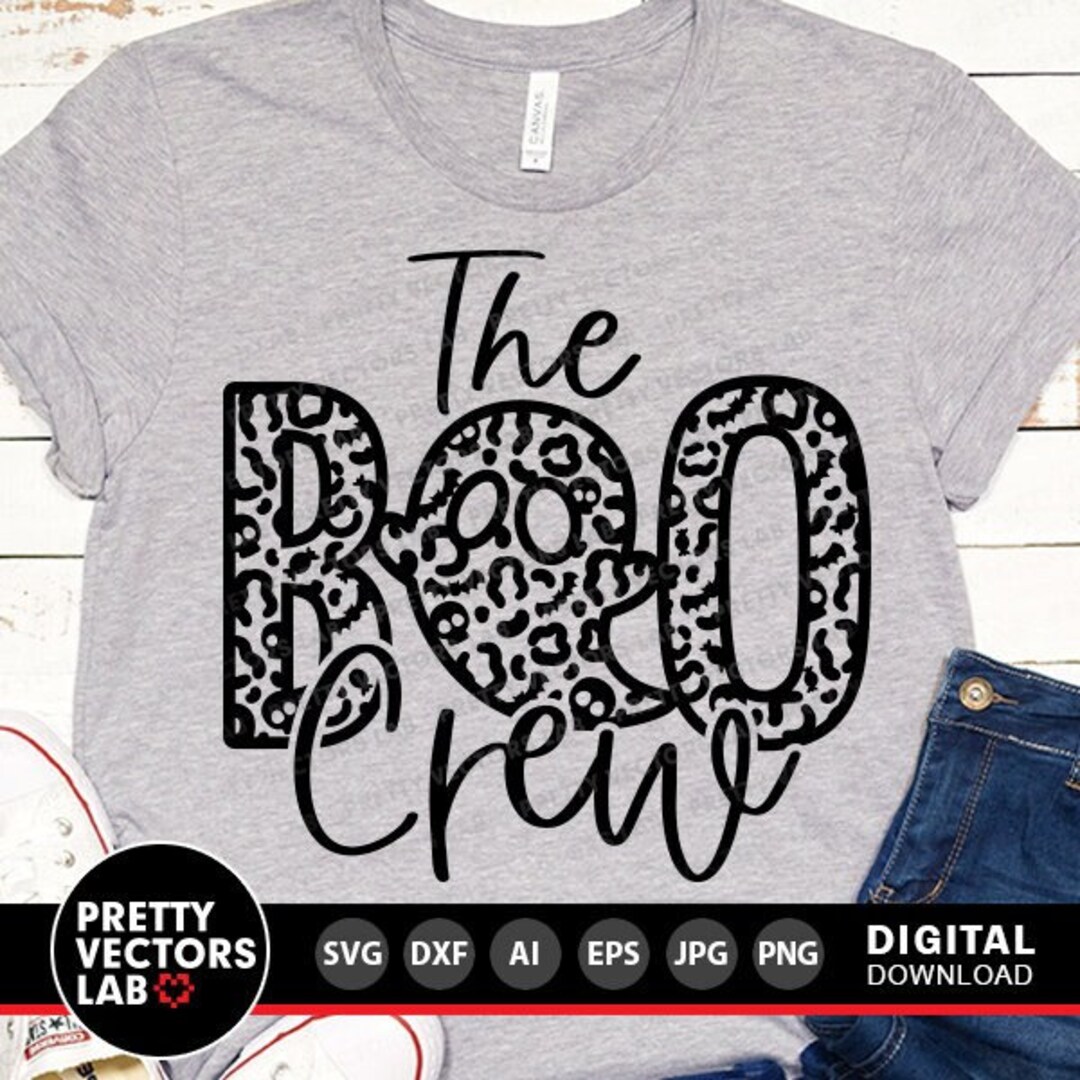 The Boo Crew Svg, Halloween Cut Files, Leopard Print Svg, Ghost Svg ...