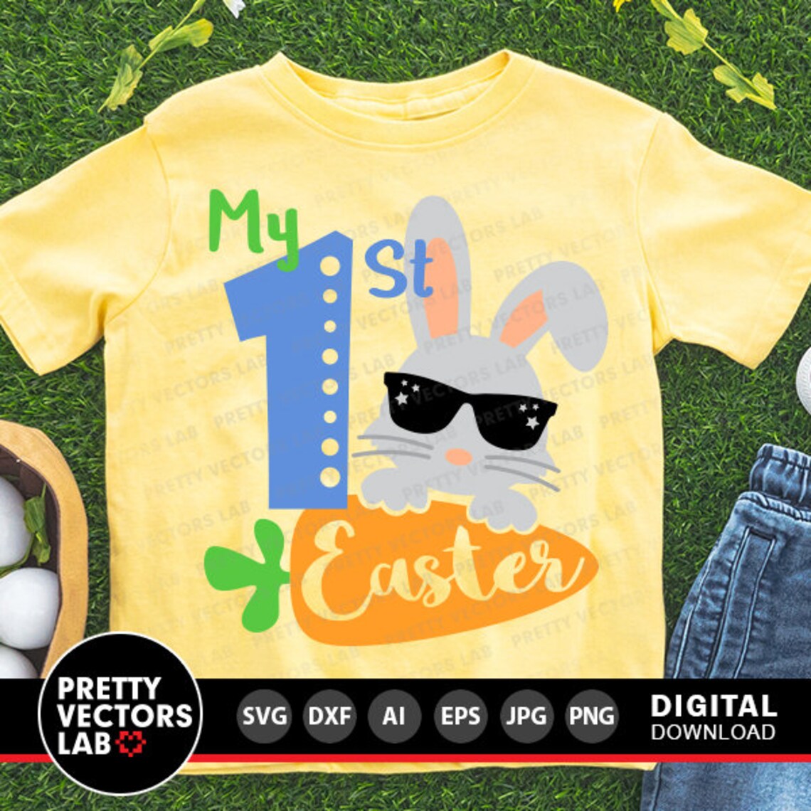 My 1st Easter Bunny Svg My First Easter Svg Baby Boy Easter - Etsy