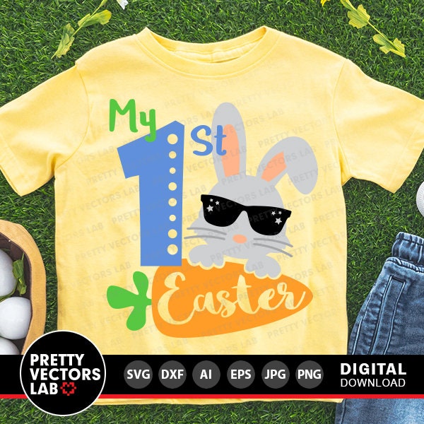 My 1st Easter Bunny Svg My First Easter Svg Baby Boy Easter - Etsy