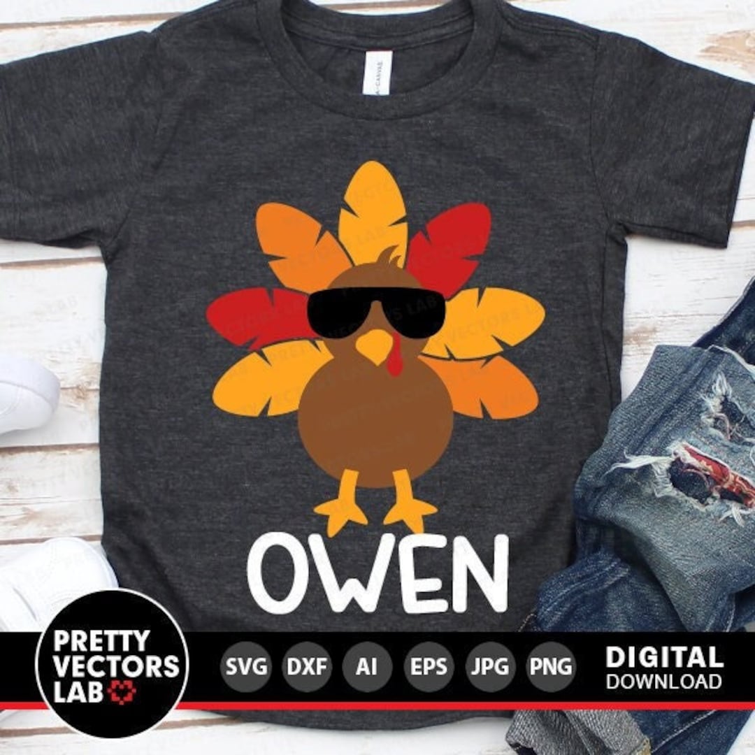 Cool Turkey Svg, Boy Thanksgiving Svg Dxf Eps Png, Cute Fall Cut File ...