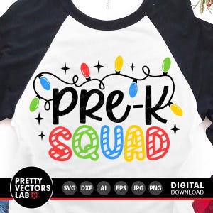 Pre-k Squad Svg, Christmas Svg, Christmas Lights Cut Files, Holidays ...