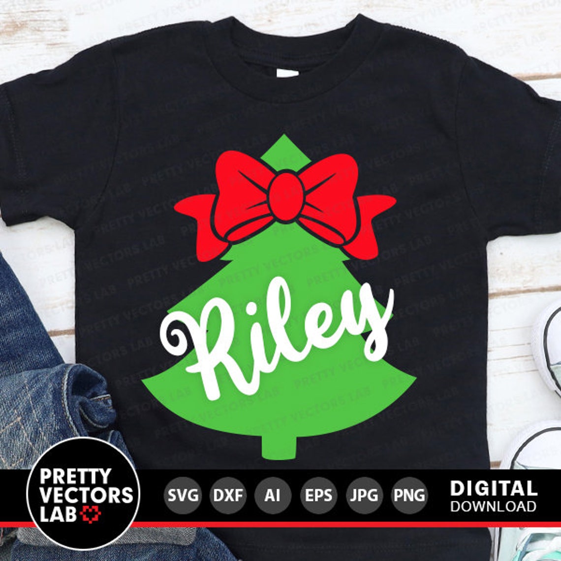 Christmas Tree Svg Girl Christmas Svg Christmas Tree With - Etsy