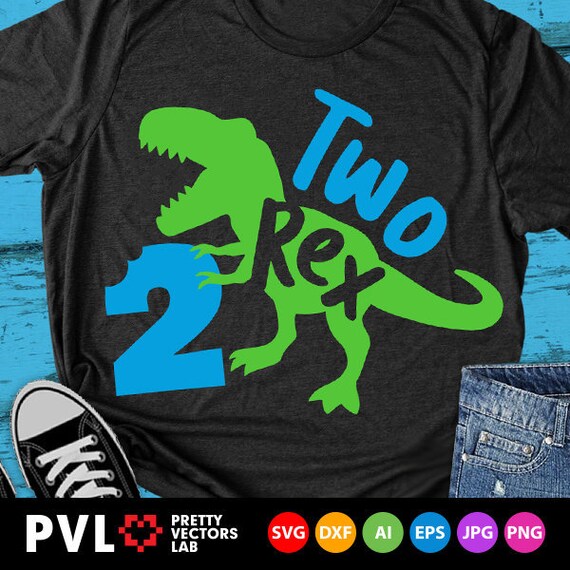 Two Rex Svg 2nd Birthday Svg Dinosaur Birthday Svg Dxf Eps | Etsy