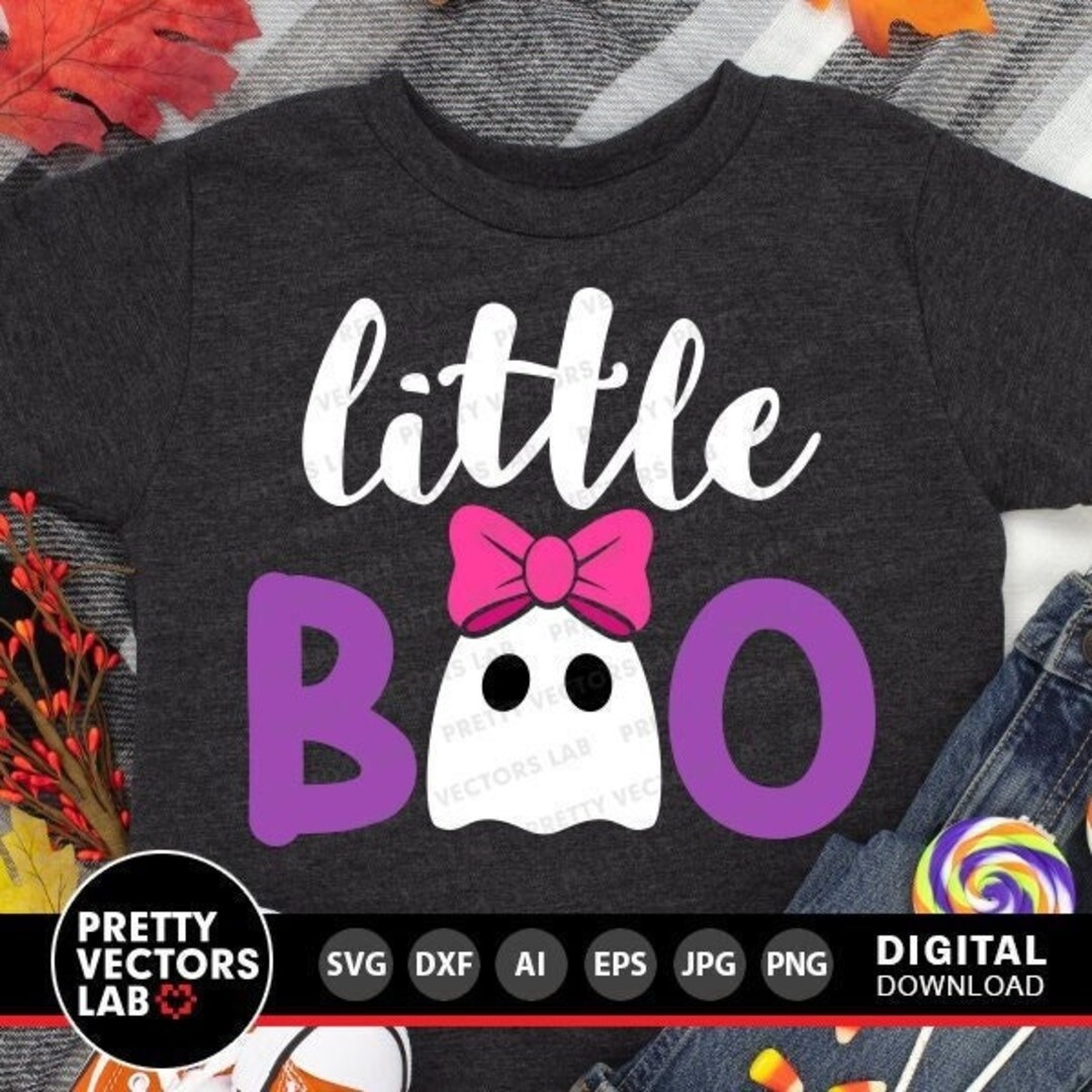 Little Boo Svg, Halloween Cut Files, Girl Ghost Svg, Dxf, Eps, Png ...