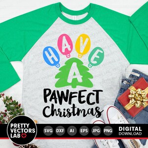Christmas Paw Svg, Paw Print Christmas Tree Svg, Pawfect Christmas Svg ...