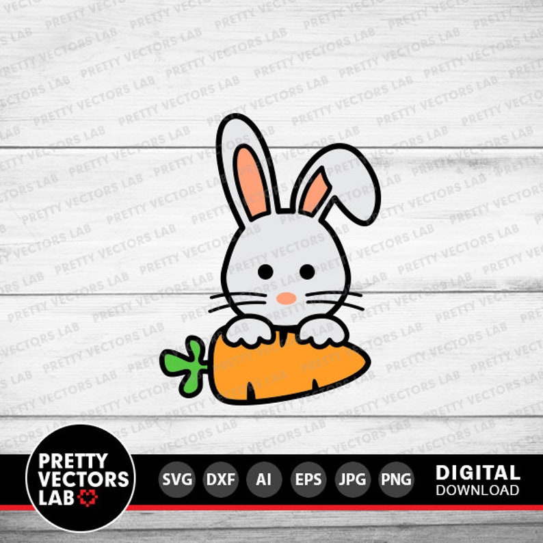Bunny Svg Easter Svg Bunny With Carrot Svg Boys Cut Files - Etsy