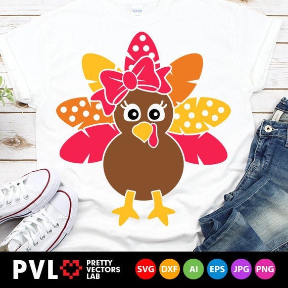 Girl Turkey Svg Thanksgiving Svg Dxf Eps Png Fall Cut - Etsy