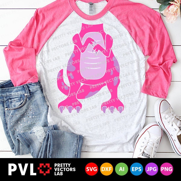 Dinosaur Svg Girl T-rex Svg Dxf Eps Png Funny Dino Cut | Etsy