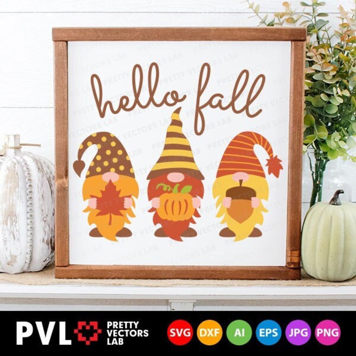Fall Gnomes Svg Hello Fall Svg Autumn Gnomes Svg | Etsy