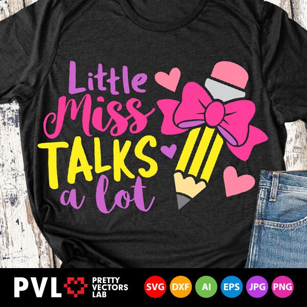 Little Miss Talks A Lot Svg Back to School Svg Girls First - Etsy