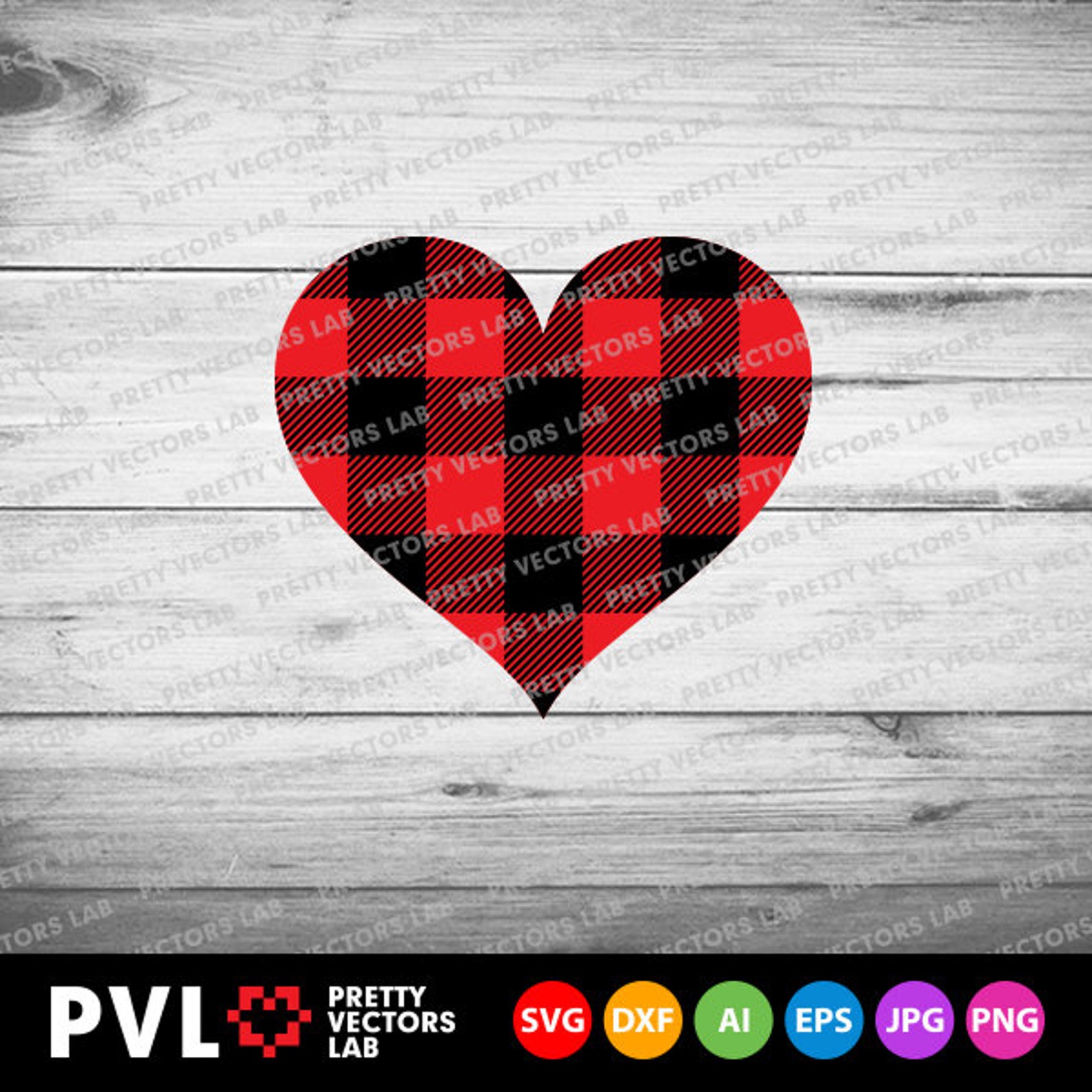 Heart Svg Buffalo Plaid Heart Svg Valentine's Day Cut - Etsy