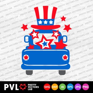 4th of July Svg Patriotic Truck Svg USA Old Truck Svg | Etsy