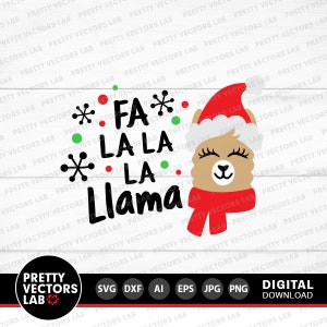 Christmas Llama Svg, Fa La La Llama Svg, Kids Holiday Cut File, Funny ...