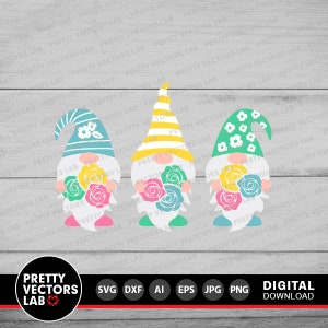 Spring Gnomes Svg, Easter Gnomes Svg, Spring Cut Files, Gnome With ...