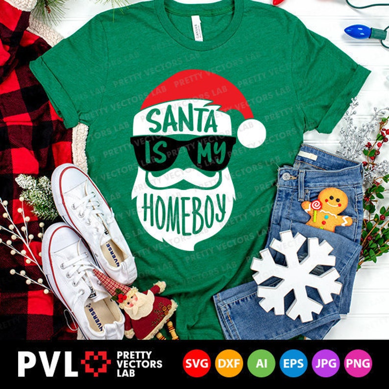 Santa is My Homeboy Svg Santa Face Svg Christmas Cut Files | Etsy