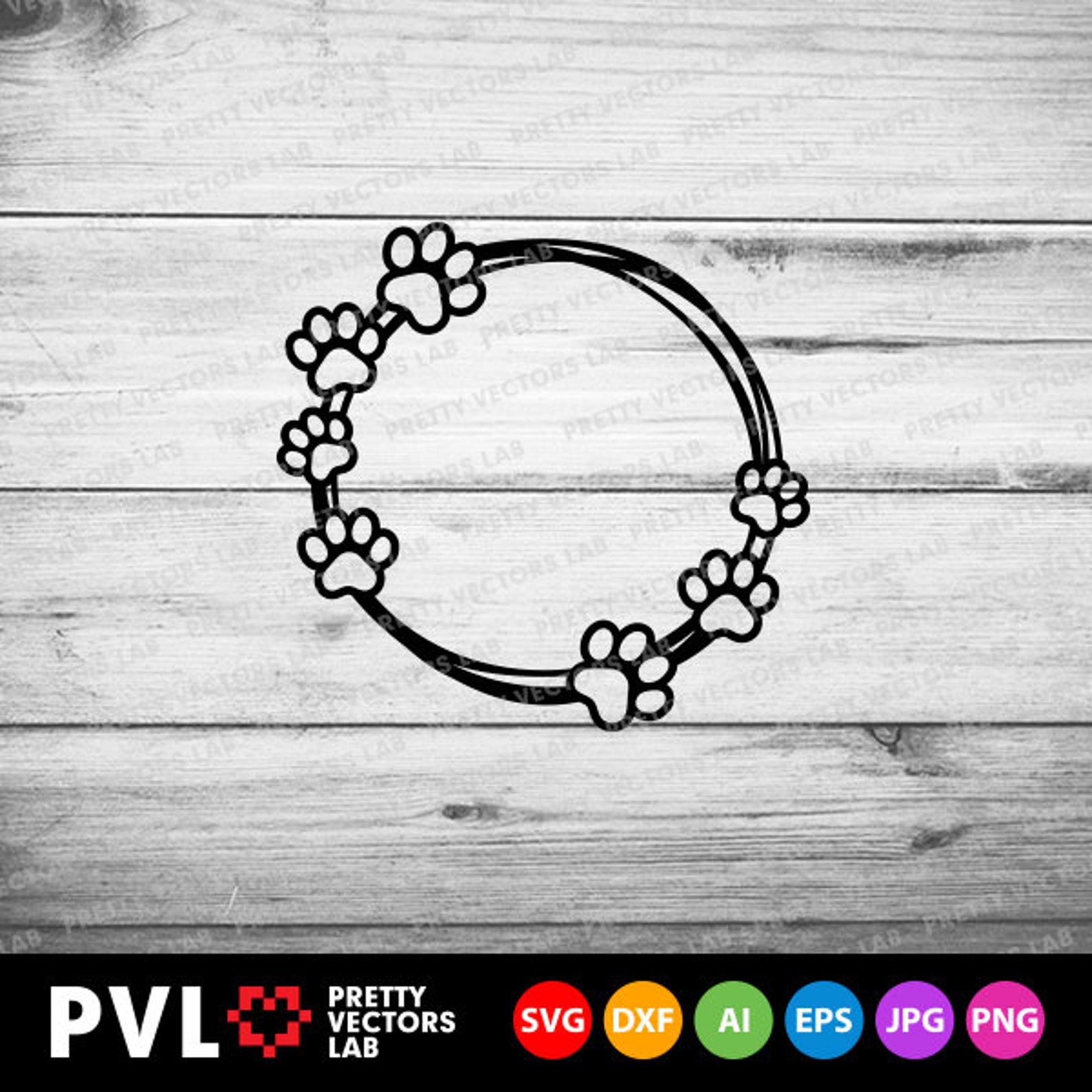 Paw Svg Paw Print Circle Cut File Paws Frame Clipart Dog - Etsy España