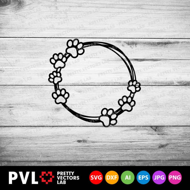 Paw Svg Paw Print Circle Cut File Paws Frame Clipart Dog - Etsy