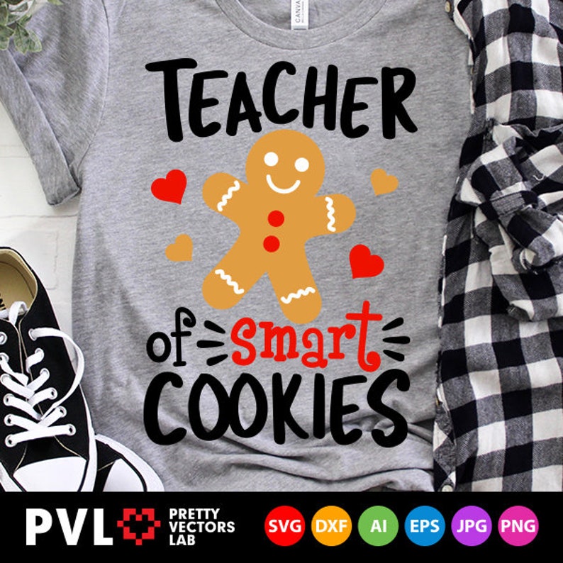 Christmas Svg Teacher of Smart Cookies Svg Gingerbread Svg | Etsy