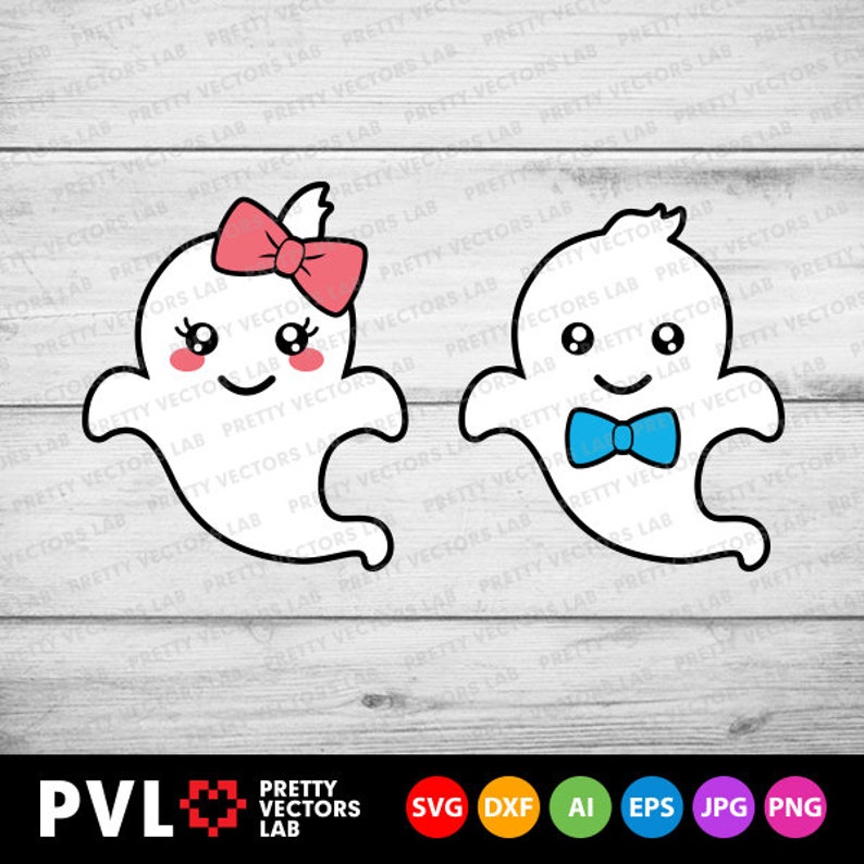 Cute Ghost Svg Halloween Cut Files Little Ghosts With Bow - Etsy