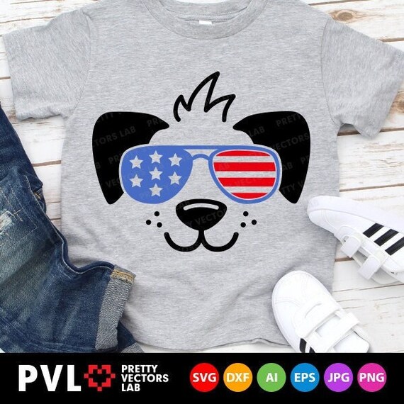Patriotic Dog Svg 4th of July Cut Files Dog Face Svg USA - Etsy