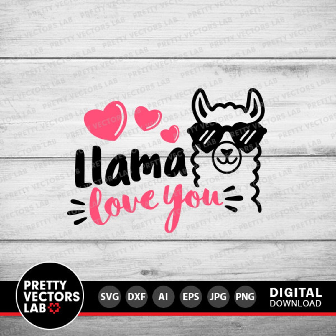 Valentine Llama Svg Llama Love You Svg Valentine's Day - Etsy