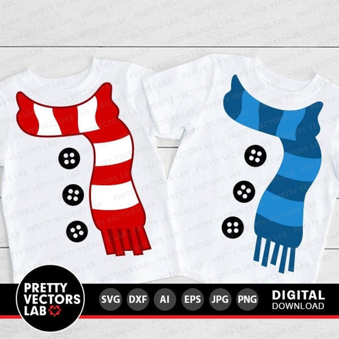 Christmas Snowman Svg, Scarf & Buttons Svg, Christmas Cut Files ...