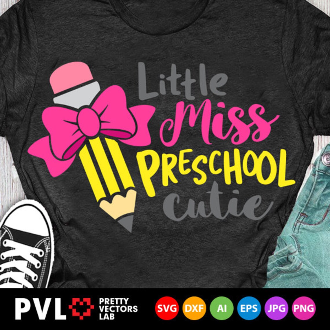 Little Miss Preschool Cutie Svg Back to School Svg Pre-k - Etsy