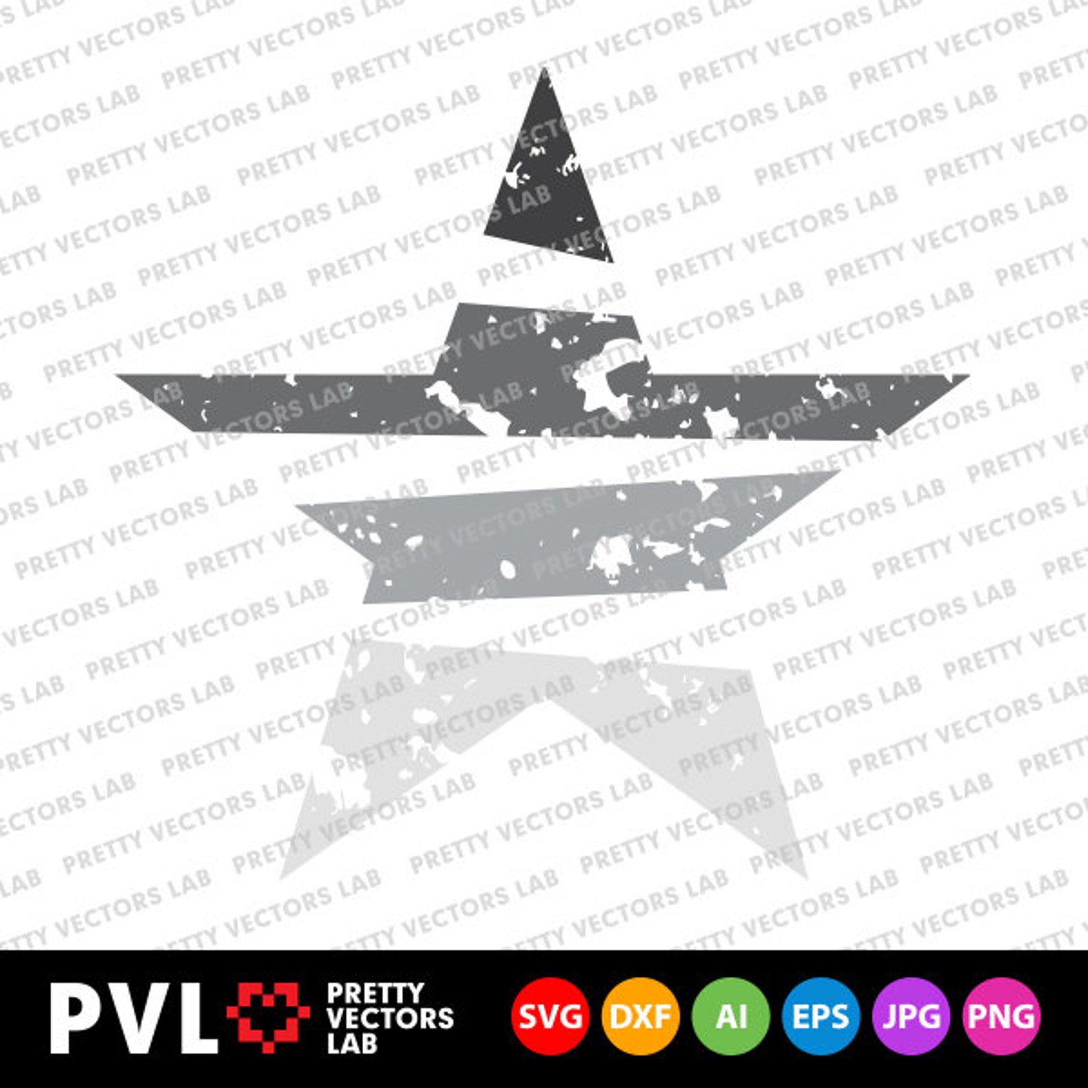 Star Svg Grunge Star Svg Split Star Svg Dxf Eps Png | Etsy