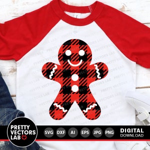 Christmas Svg, Buffalo Plaid Gingerbread Svg, Gingerbread Man Svg, Dxf ...