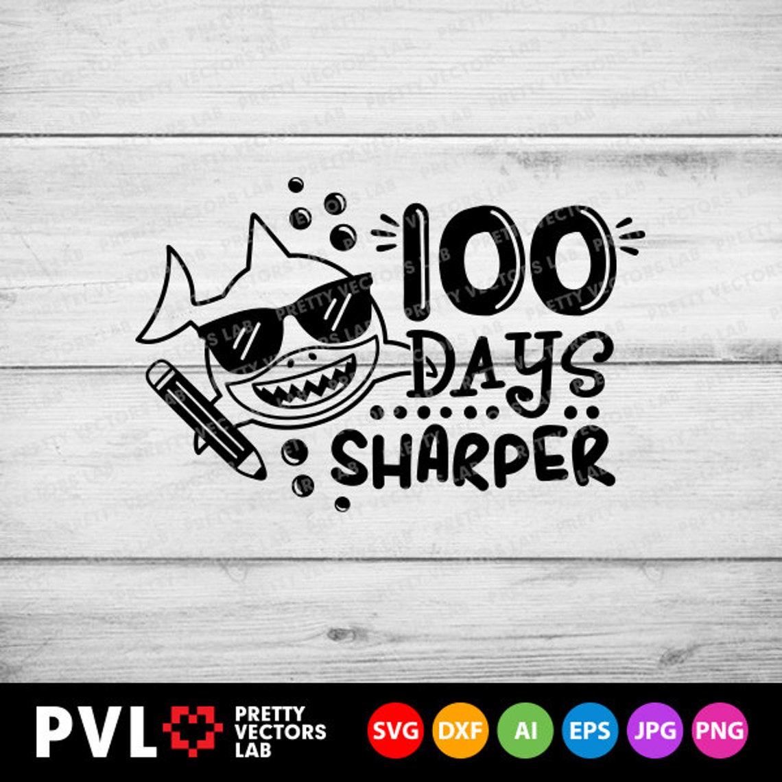 100 Days Sharper Svg 100th Day of School Svg Dxf Eps Png | Etsy